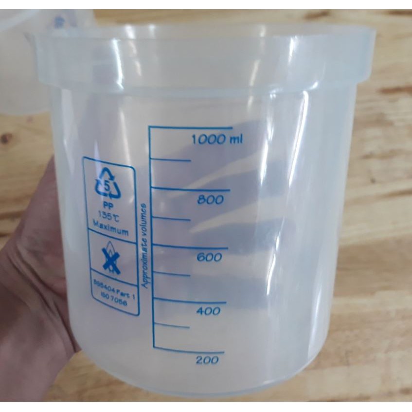 Cốc nhựa chia vạch xanh không quai 1000ml | Shopee Việt Nam