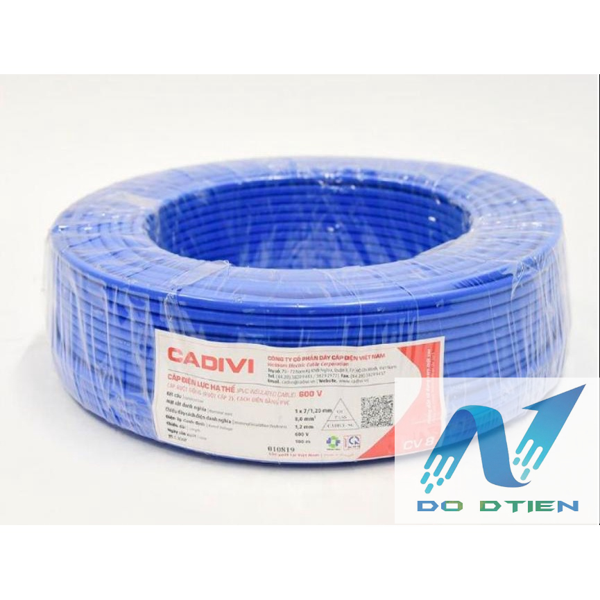 DÂY ĐIỆN CADIVI CV 8.0 - 0,6/1KV, CHÍNH HÃNG | Shopee Việt Nam