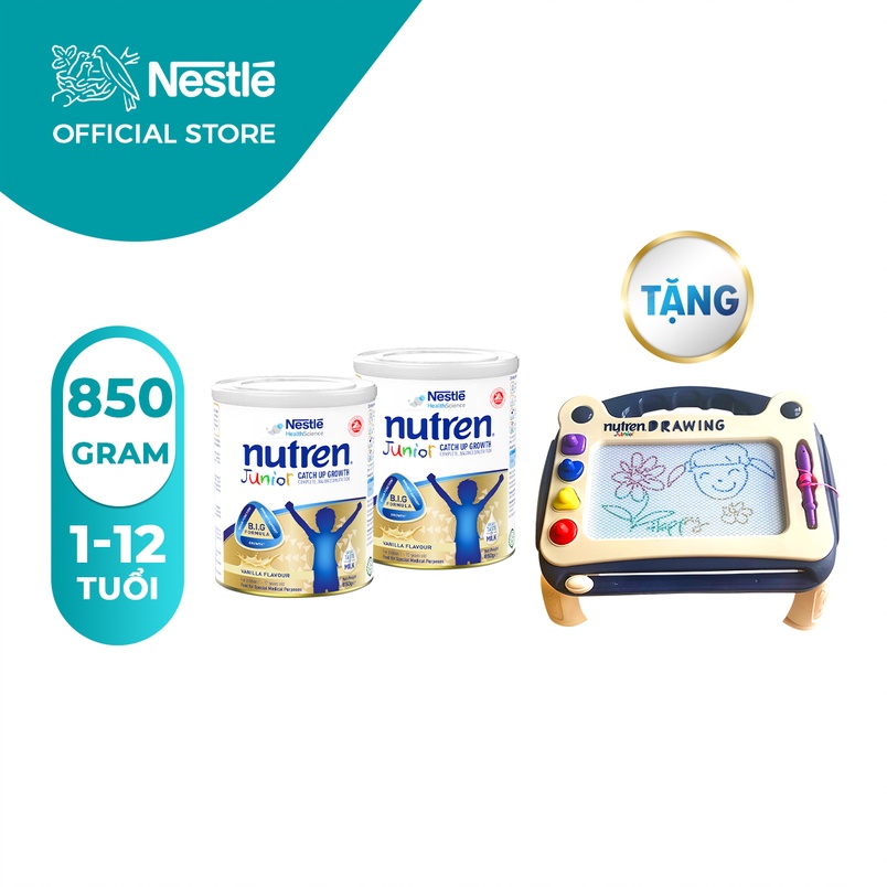 [MỚI][Tặng bảng vẽ tự xóa] Combo 2 lon sữa bột Nutren Junior cho trẻ từ 1-12 tuổi 850g/lon ...