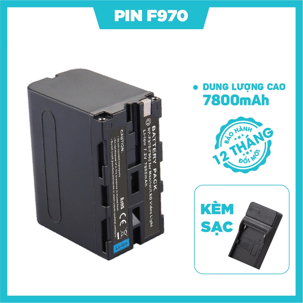 Combo Pin Sạc Np-F970 7800Mah cho đèn quay phim Led | Shopee Việt Nam