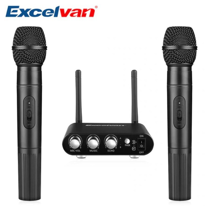 Mic Karaoke Không Dây Excelvan K38 (Mic Đôi) | Shopee Việt Nam