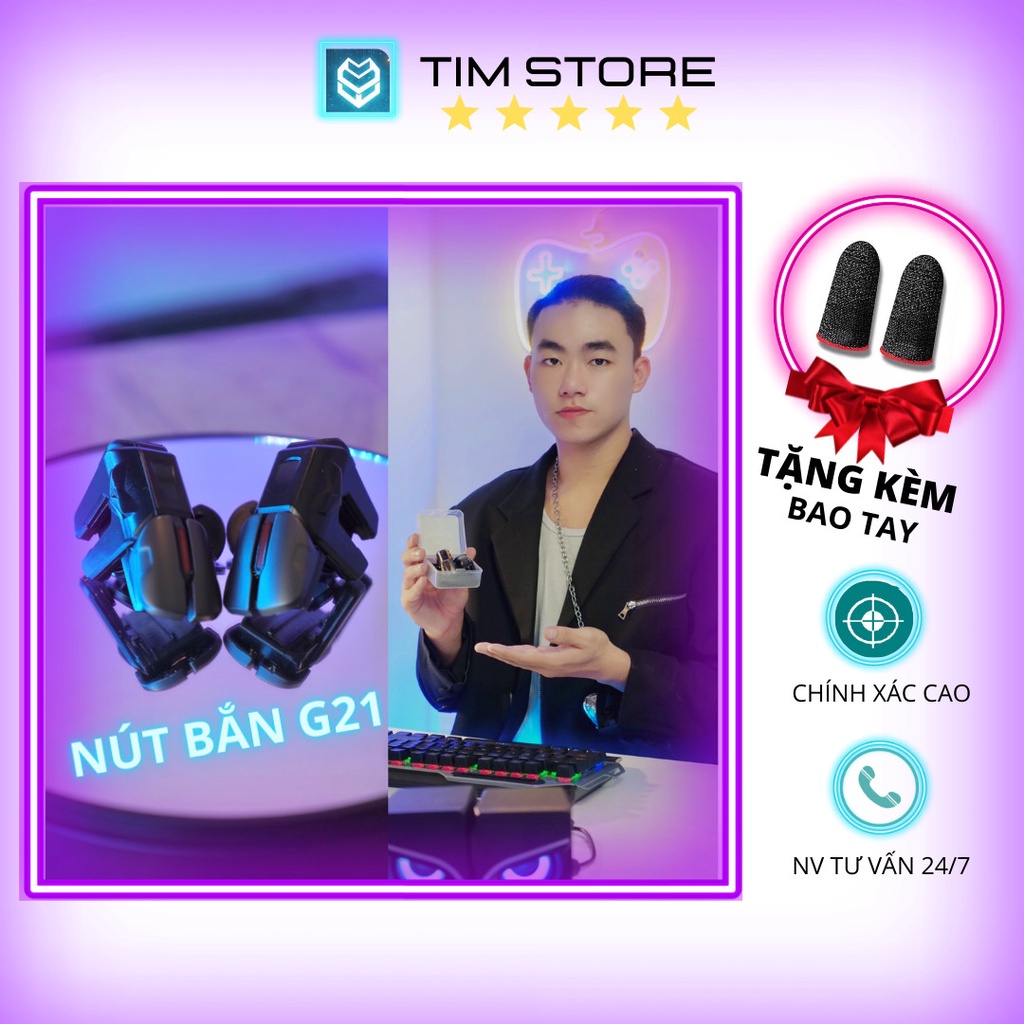 Nút bắn G21 chơi game PUBG, FF Mobile chơi game siêu nhạy TIM STORE GAMING , Nút bấm chơi game 6 ...