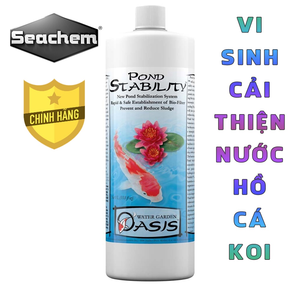 Vi sinh Seachem - Pond Stability xử lý Ammonia, Nitrite, Nitrate cho hồ ...