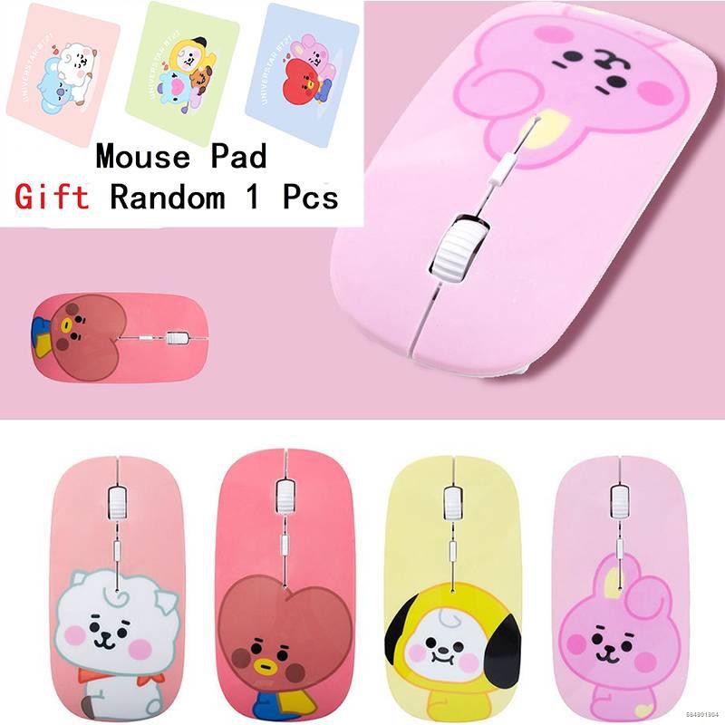 ☼Chuột không dây NEW 2021 KPOP BTS BT21 Cute Cartoon Wireless Mouse Usb ...