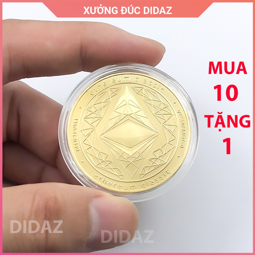 Đồng Xu Ethereum - Ether - ETH phiên bản 02, Bitcoin mạ vàng, bạc 24k đồ lưu niệm,trang trí,sưu ...