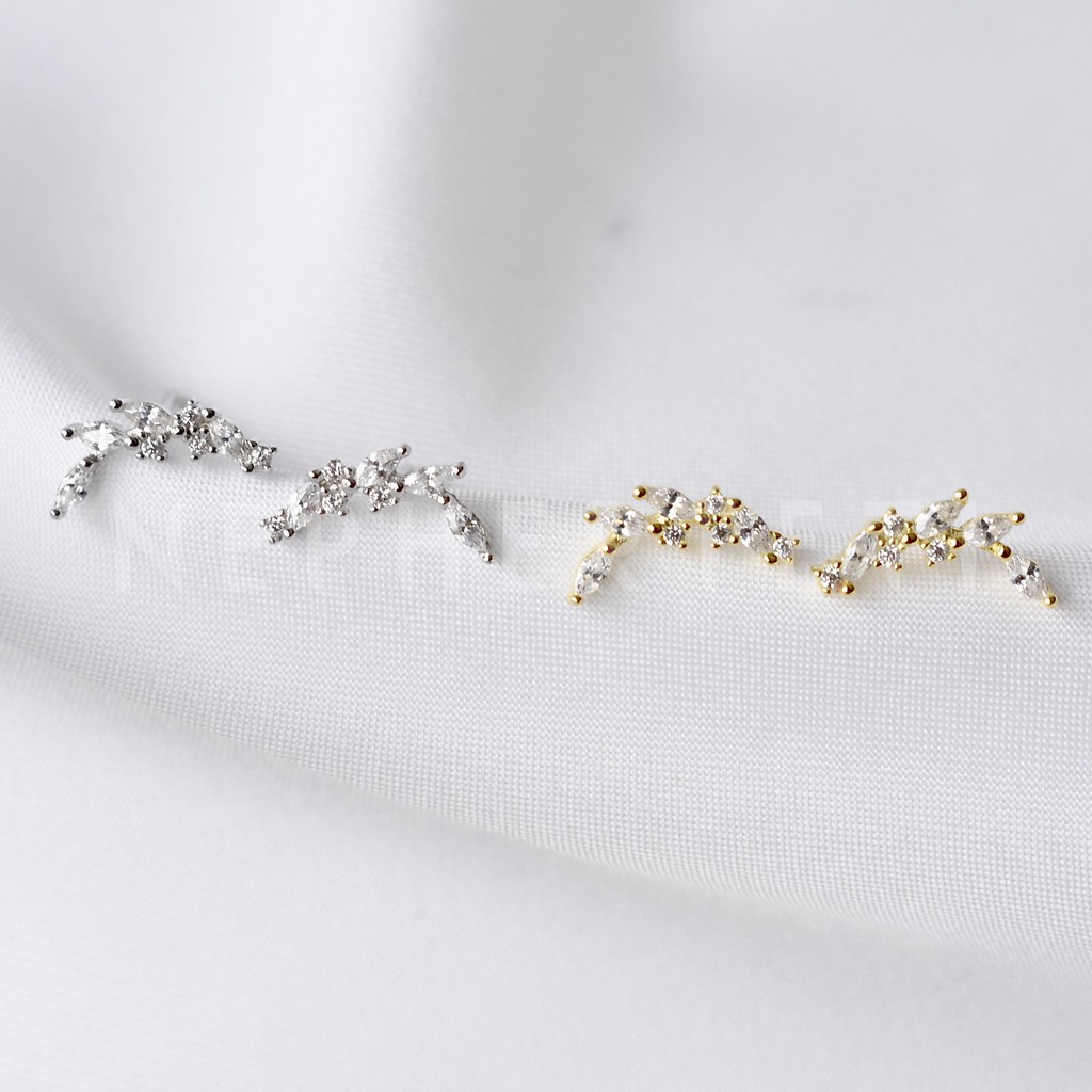 Khuyên tai bạc 925 mini - Dải đá cong (giá 1 chiếc) - Nepherteti | Shopee Việt Nam