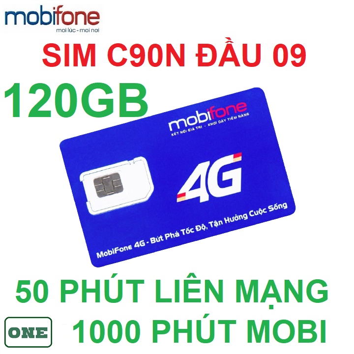 Sim 4G mobifone 09 c90n có sẵn tháng đầu 120GB 1000phút mobi 50phút liên mạng | Shopee Việt Nam