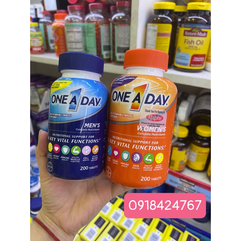vitamin tổng hợp daily multy one a day cho nam nữ dưới 50 tuổi 200 viên ...