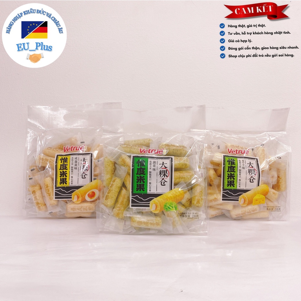 Bánh Gạo Vetrue Đài Loan Vị Phô Mai, trứng muối, rau củ 228g | Shopee Việt Nam
