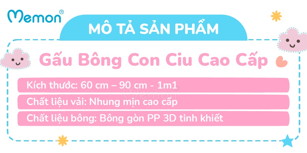 Gấu Bông Hình Con Ciu, Ciu Nhồi Bông Cao Cấp Memon | Shopee Việt Nam