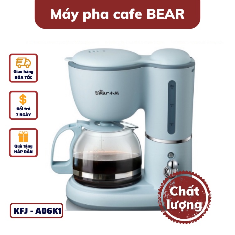 Máy pha cà phê mini Bear KFJ-A06K1 chính hãng máy pha cafe viên nén Espresso tặng 100gr bột café ...