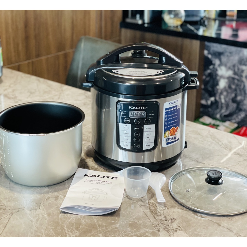 Nồi áp suất điện nồi áp suất đa năng Kalite KPC5841, dung tích 6L 950W có chức năng hẹn giờ bảo ...