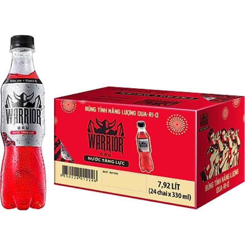 THÙNG 24 CHAI NƯỚC TĂNG LỰC WARRIOR VỊ DÂU/ NHO [330ml x 24 chai ...