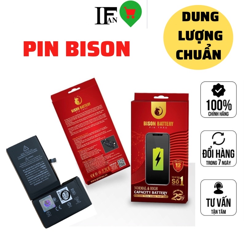 PIN BISON CON TRÂU ĐIỆN THOẠI 5/5S/5SE/6/6P/6S/6SP/7/7P/8/8P/X/Xs/XR ...