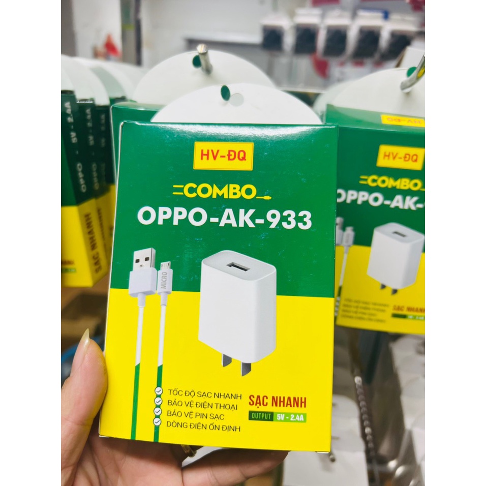 COMBO BỘ SẠC NHANH OPPO-AK-933, chân sạc USB và micro nên DÙNG ĐƯỢC CHO ...