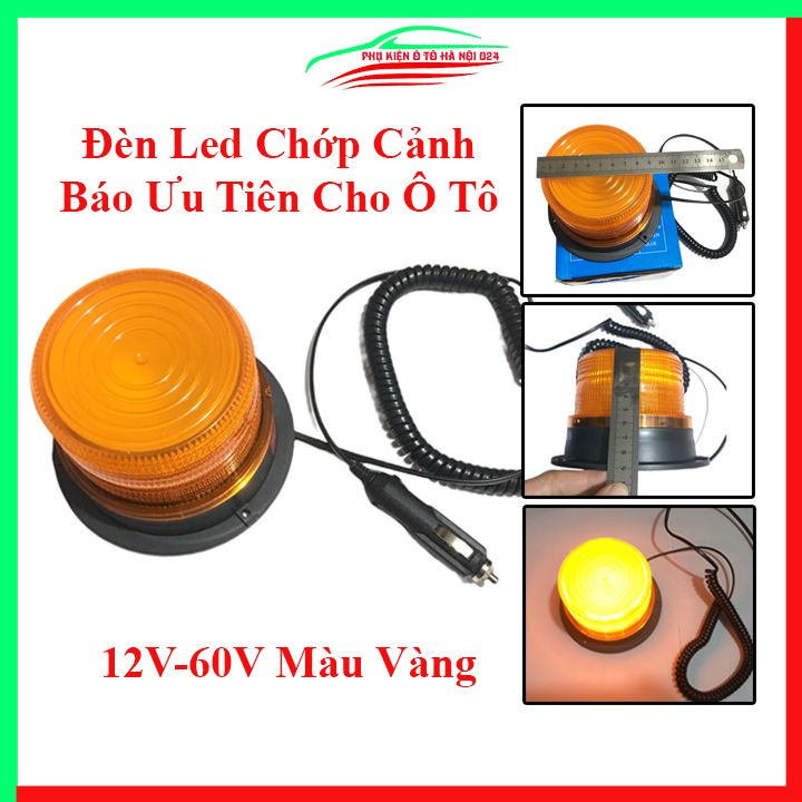 Đèn led chớp không xoay cảnh báo ưu tiên có dây cắm tẩu sạc dành cho ô tô ô 12V-60V Vàng ...