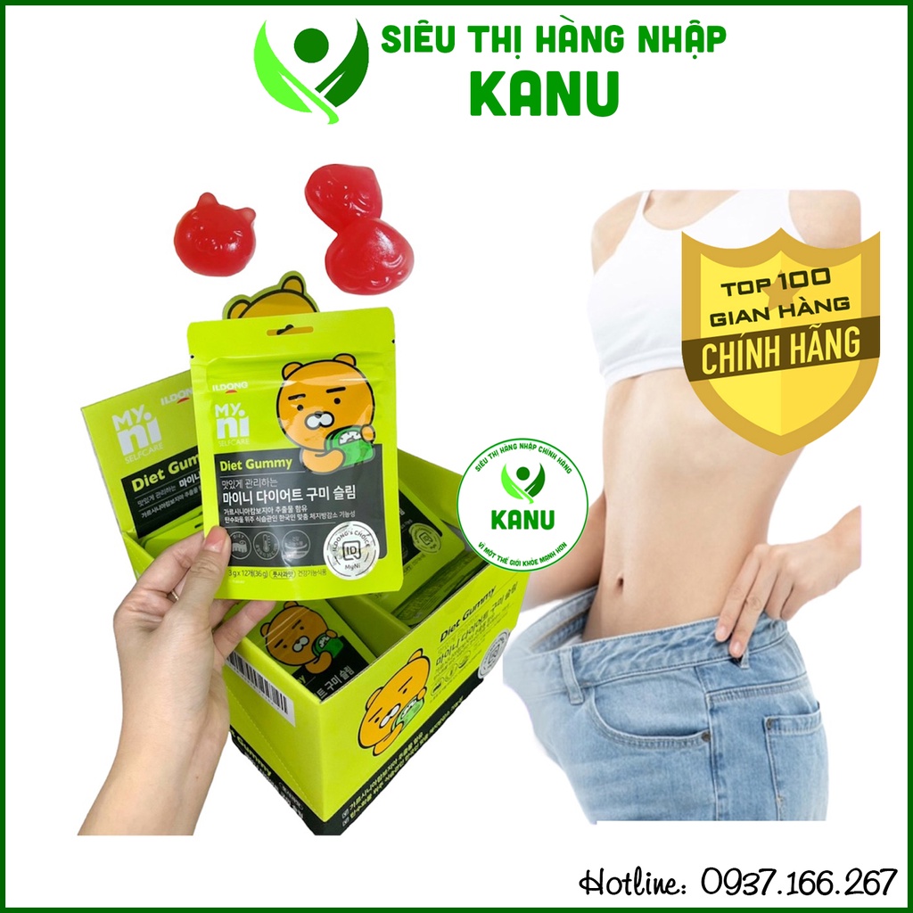 Kẹo dẻo giảm cân Mini Diet Gummy Slim vị táo xanh Hàn Quốc 36g - phù ...