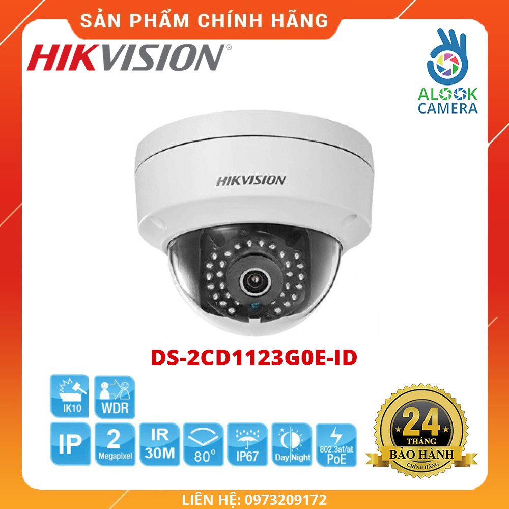 HÀNG CHÍNH HÃNG_Camera IP bán cầu HIKVISION DS-2CD1123G0E-ID 2MP H.265+_BH 24 THÁNG | Shopee ...