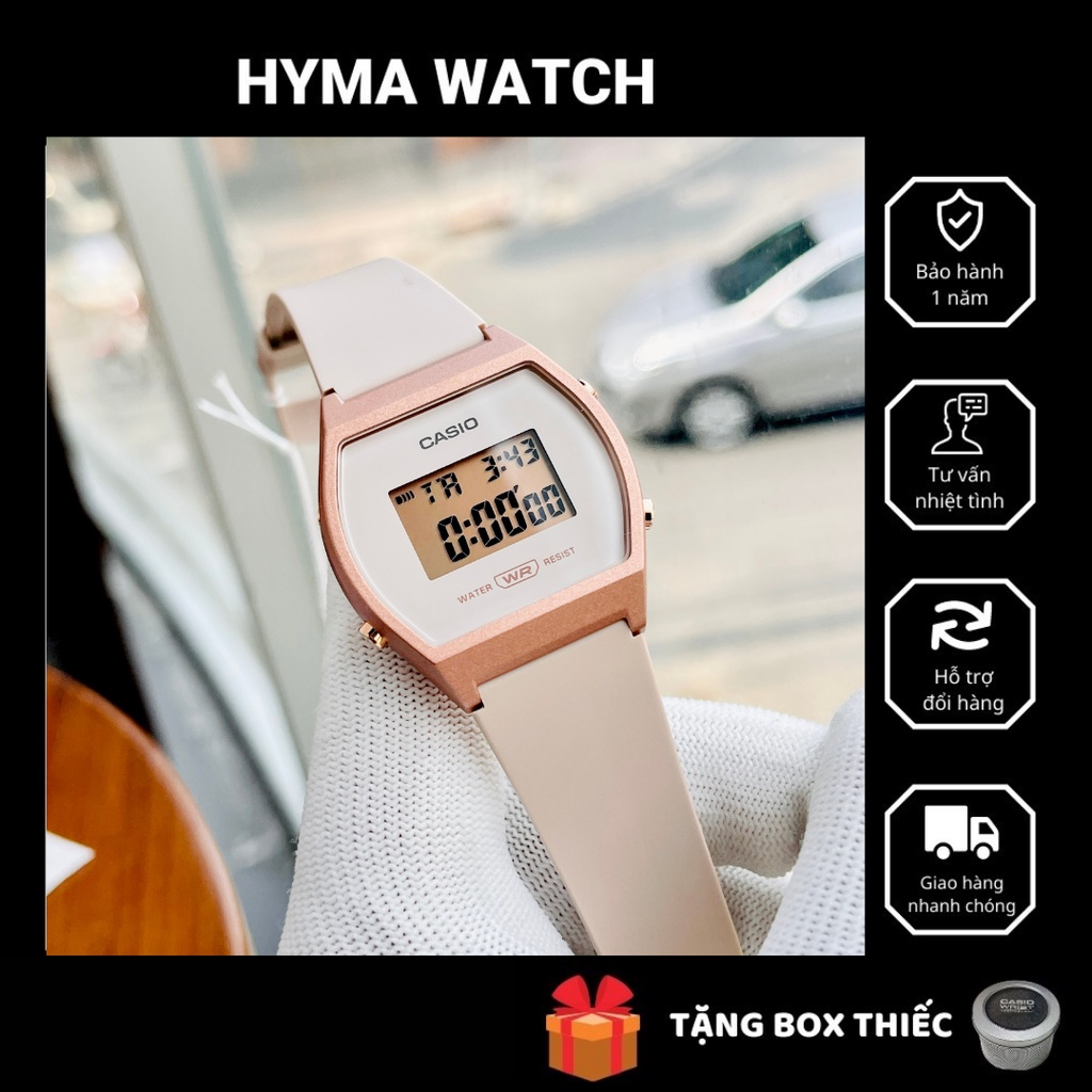 Đồng hồ nữ điện tử thời trang Casio LW204-4A màu trắng hồng Size 35mm chống nước Bảo hành 1 năm ...