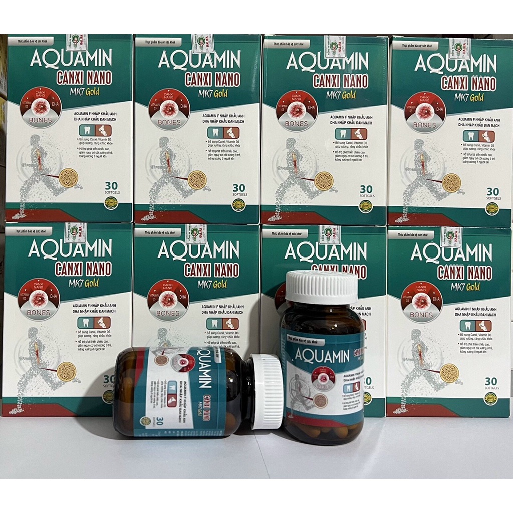 AQUAMIN CANXI NANO MK7 GOLD. HỖ TRỢ PHÁT TRIỂN CHIỀU CAO GIẢM NGUY CƠ CÒI XƯƠNG Ở TRẺ, LOÃNG ...