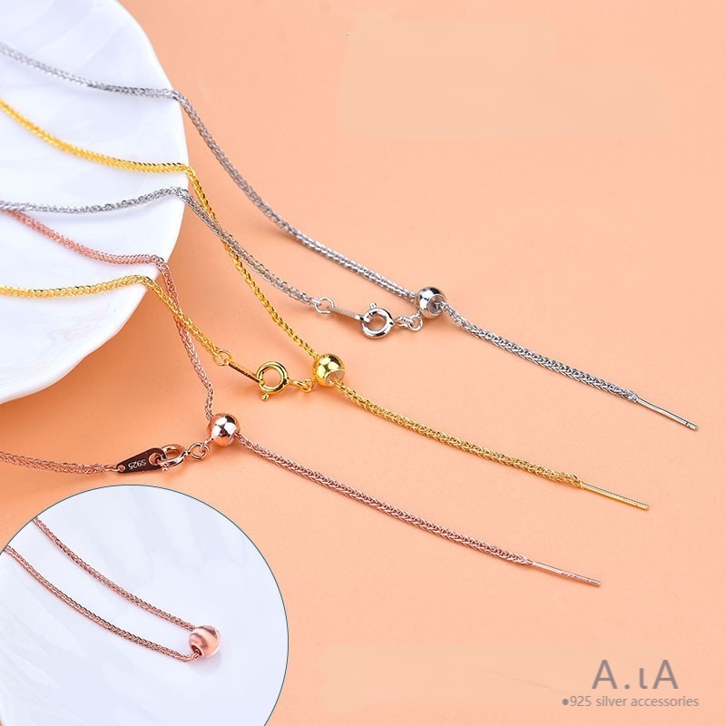 diy゜ S925 Bạc Hạt Xỏ Vòng Cổ Bằng Silicone Bạc Sterling 925 Điều Chỉnh Được diy | Shopee Việt Nam