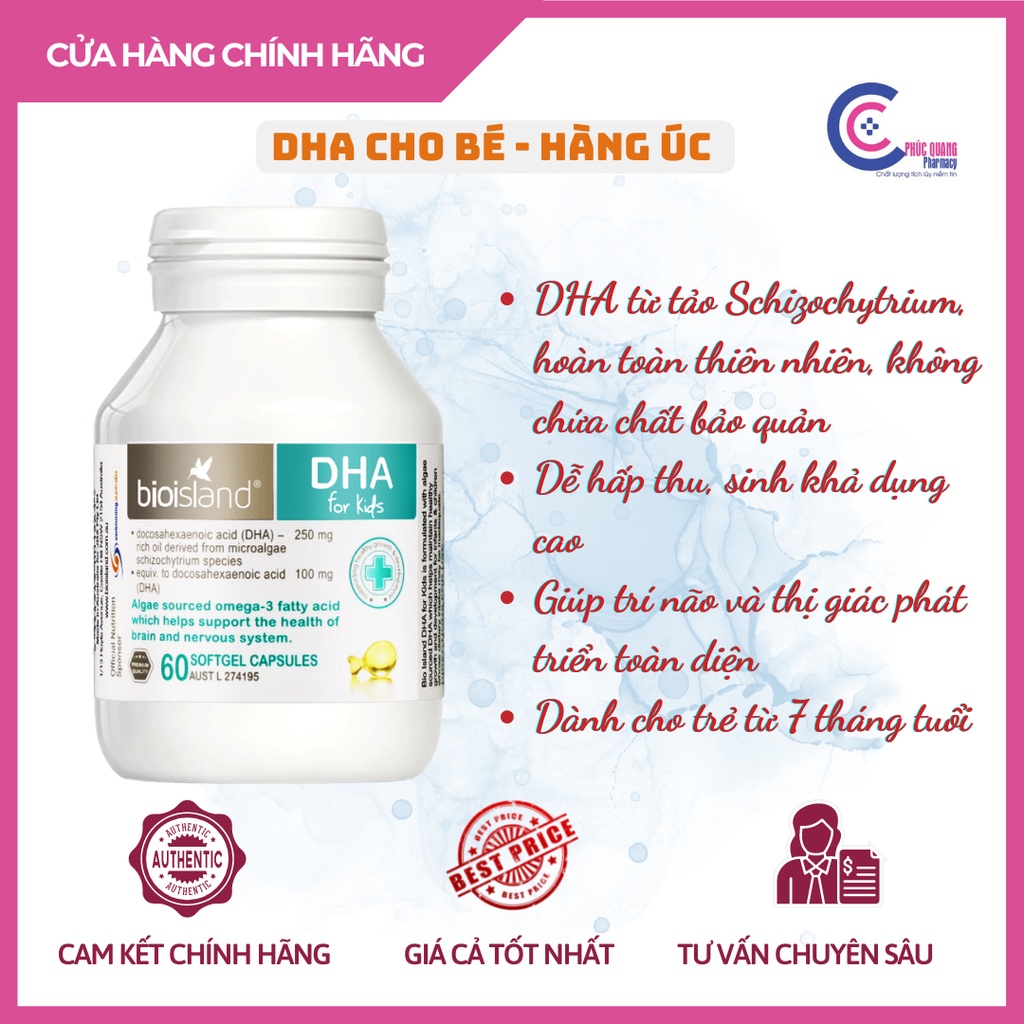 DHA cho trẻ em - bioisland DHA for kids (60 viên) | Shopee Việt Nam