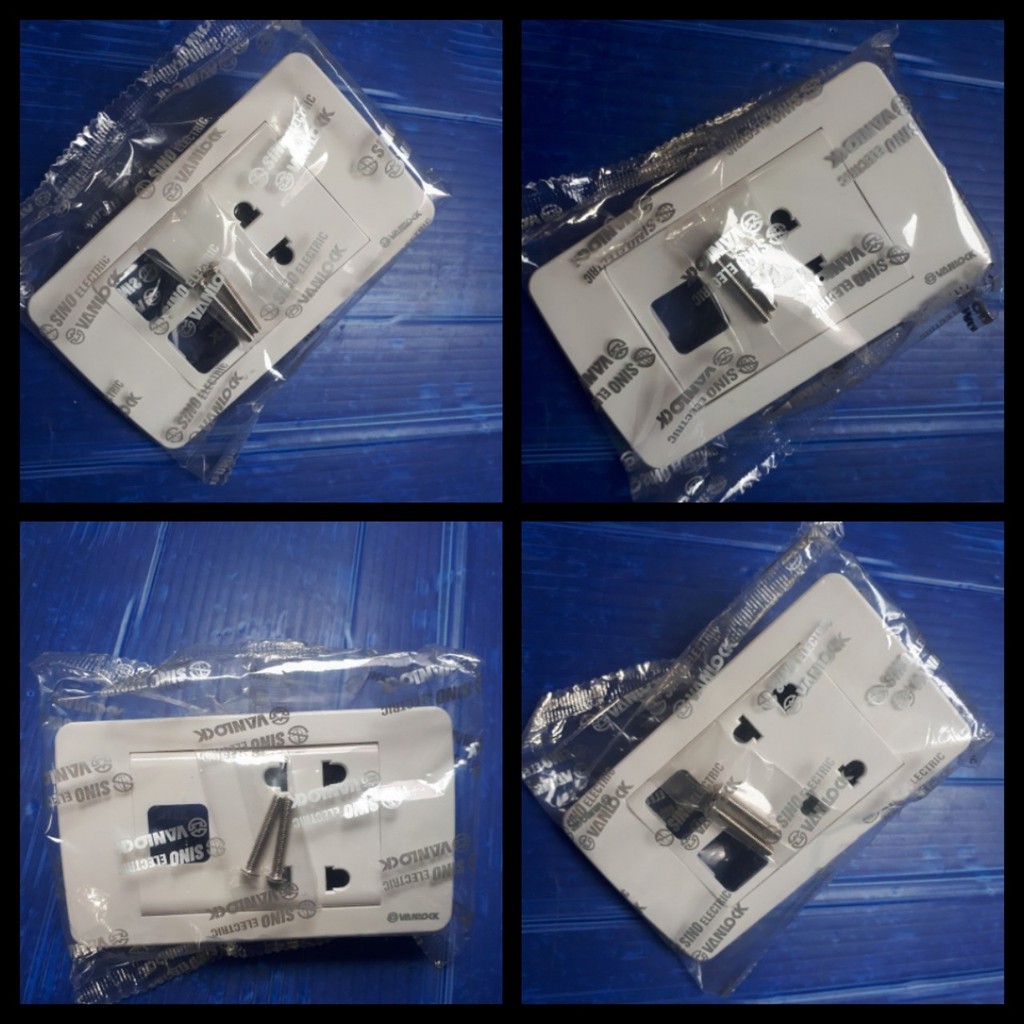Mặt 1, 2 ổ cắm 2 chấu + 1 hoặc 2 lỗ S18A SINO - VANLOCK | Shopee Việt Nam
