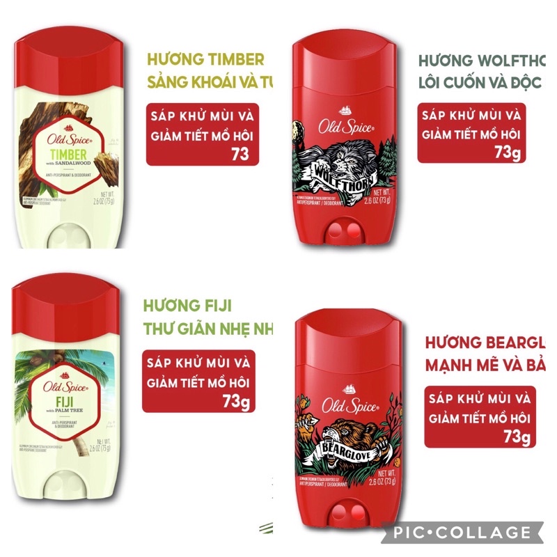 sáp khử mùi Old spice Fuji/wolfhorn/bearglove/timber 73g | Shopee Việt Nam