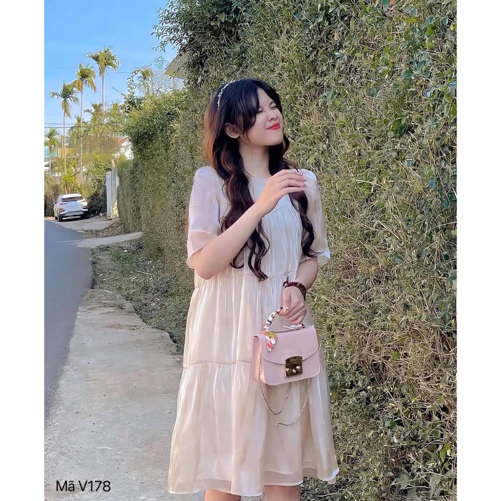 Đầm bầu dự tiệc cao cấp organza [VB44] 🍅 FREESHIP 🍅 đầm bầu xinh công sở màu be nhạt | Shopee ...