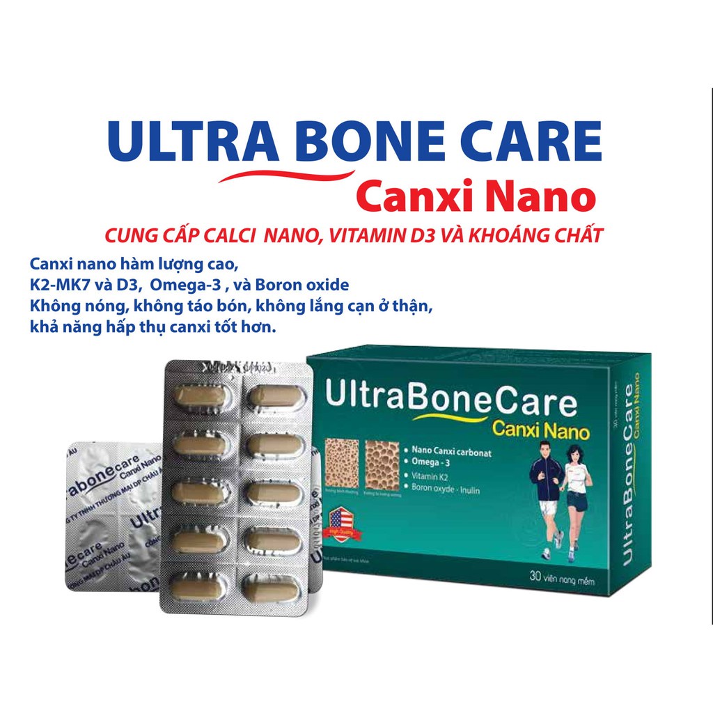 VIÊN UỐNG BỔ SUNG CANXI NANO ULTRABONE CARE - KHỎI LO CHUỘT RÚT TÊ BÌ CHÂN TAY - BỔ SUNG CANXI ...