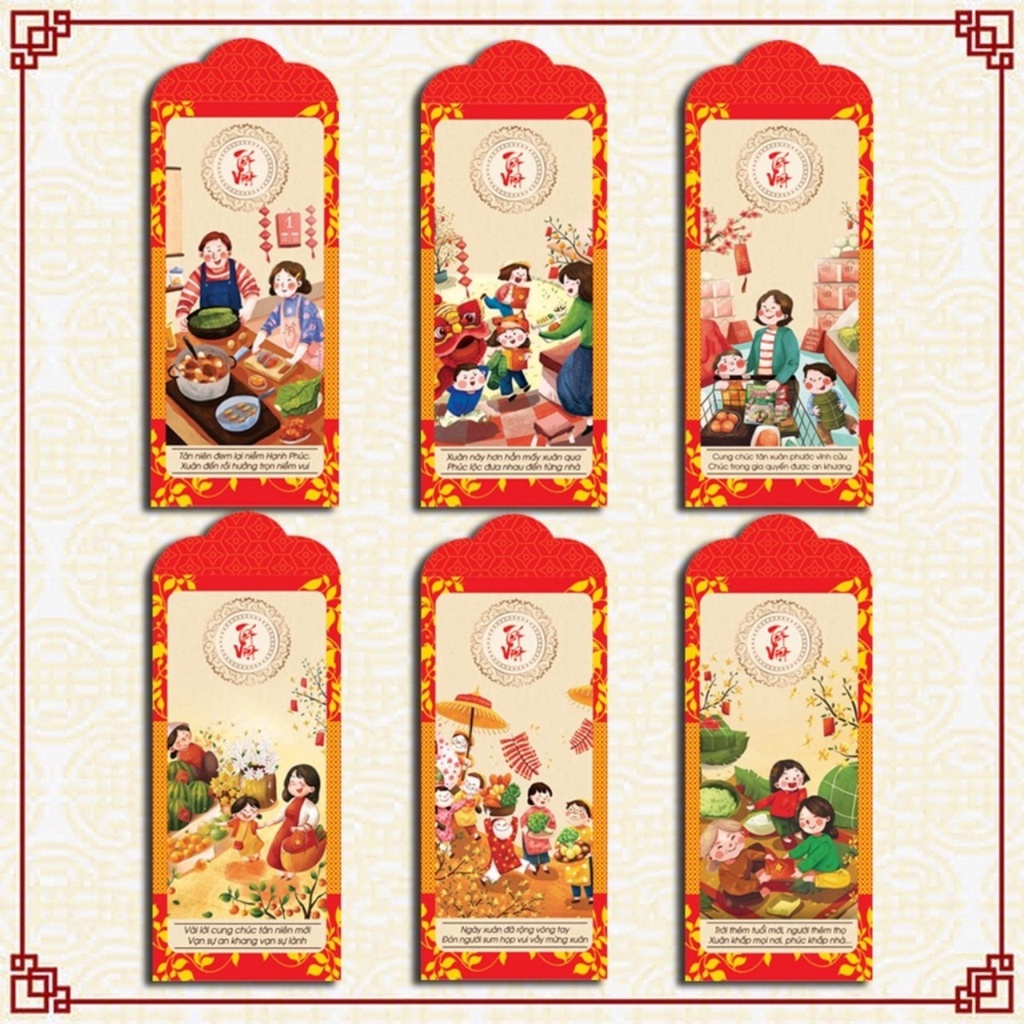 Bộ 100 Lì Xì Tết Việt ( Chia Đều Các Mẫu ) | Shopee Việt Nam