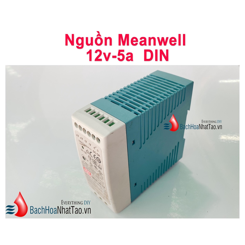 Nguồn tổ ong Meanwell 12V - 5A dạng DIN | Shopee Việt Nam