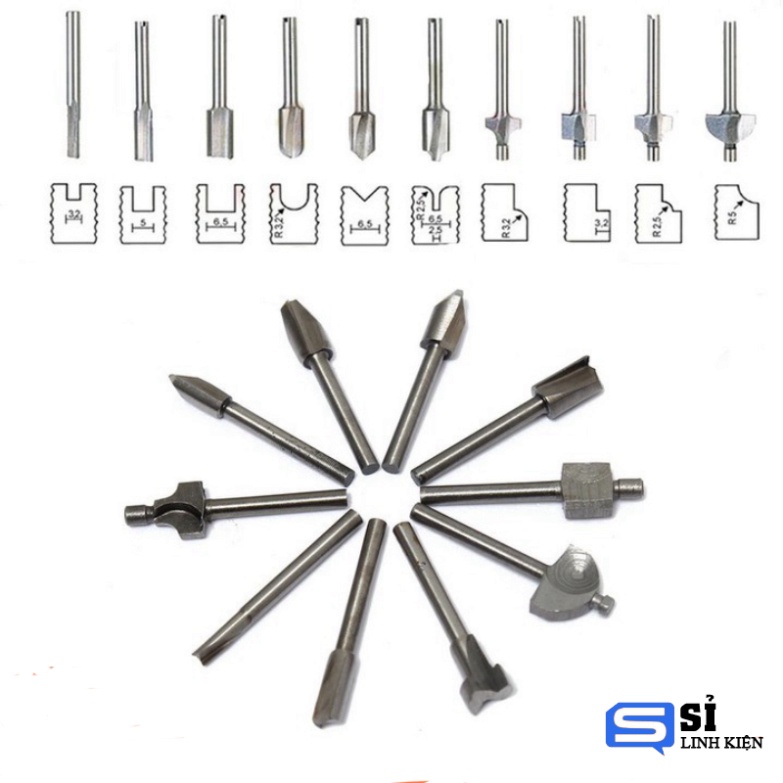 Bộ 10 mũi phay cho máy đa năng | Shopee Việt Nam