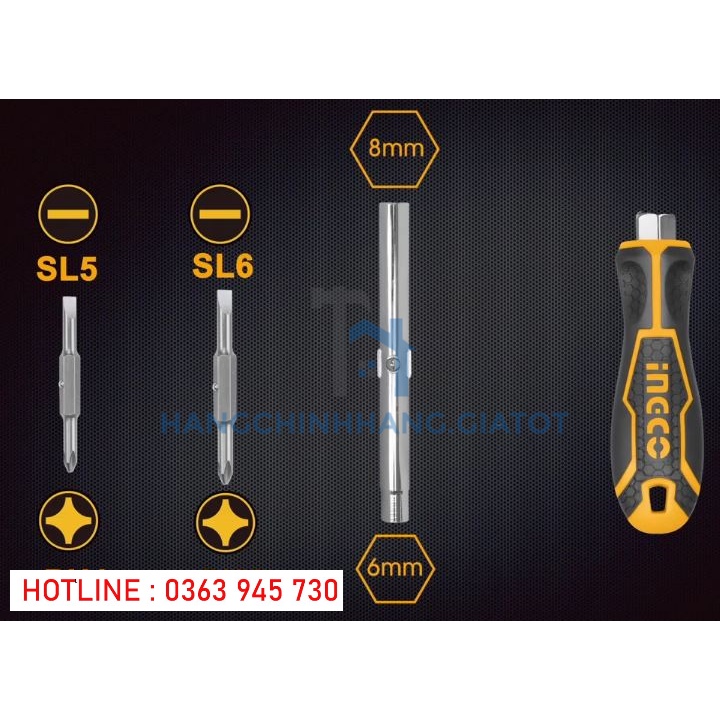 ĐỒ NGHỀ INGCO Bộ tua vít 6 đầu AKISD0608 (Cam kết Chính Hãng 100%) | Shopee Việt Nam