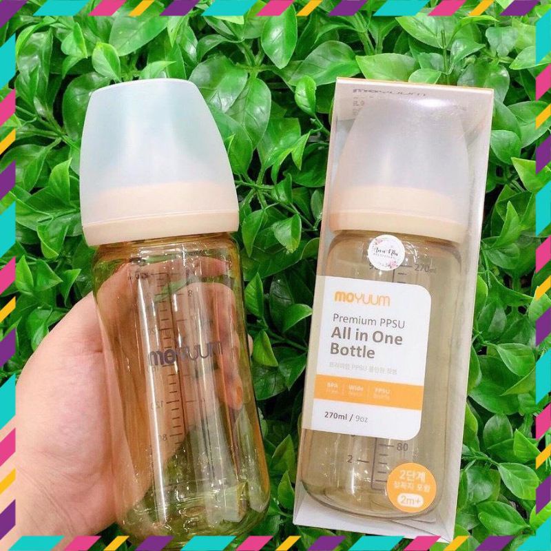 Bình sữa Moyuum trơn cổ rộng 170ml/270ml, Núm vú tùy chọn size | Shopee Việt Nam