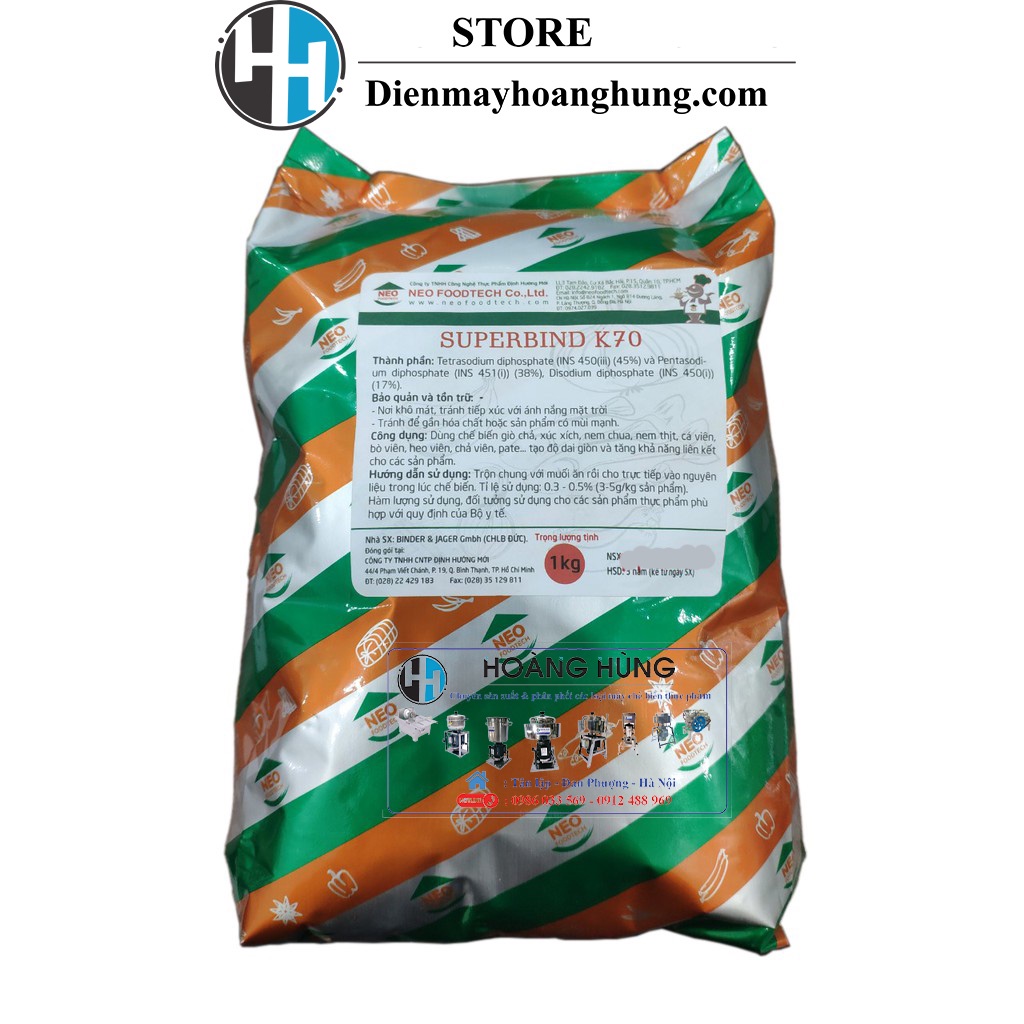 [100-300G] Phụ gia giòn dai Superbind K70 làm giò chả lụa, lạp xưởng, thịt viên, xúc xích - Đức ...