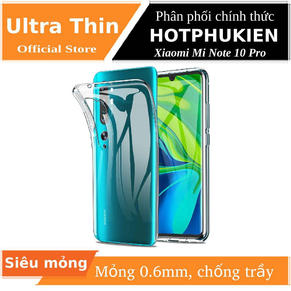 Ốp lưng silicon dẻo trong suốt cho Xiaomi Mi Note 10 Pro mỏng 0.6mm ...