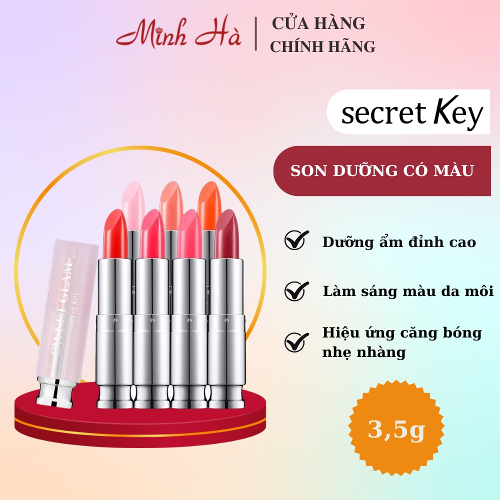 Son dưỡng Secret Key Sweet Glam Tint Glow 3,5g có màu | Shopee Việt Nam