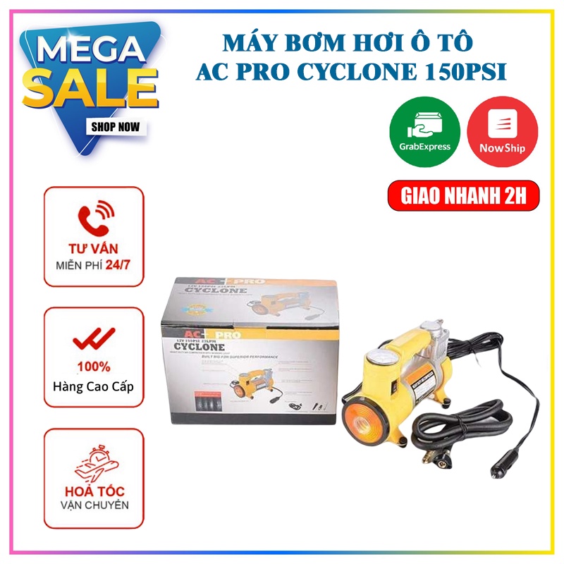 Máy bơm hơi ô tô AC PRO Cyclone 150PSI | Shopee Việt Nam
