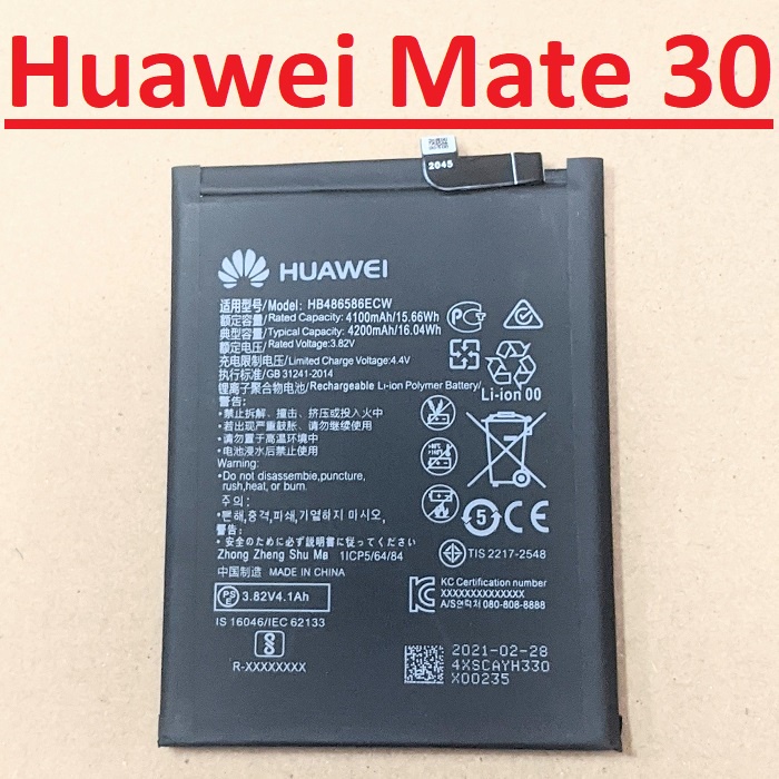 Pin Huawei Mate 30 Mã HB486586ECW Dung Lượng 4200mAh Zin New | Shopee ...