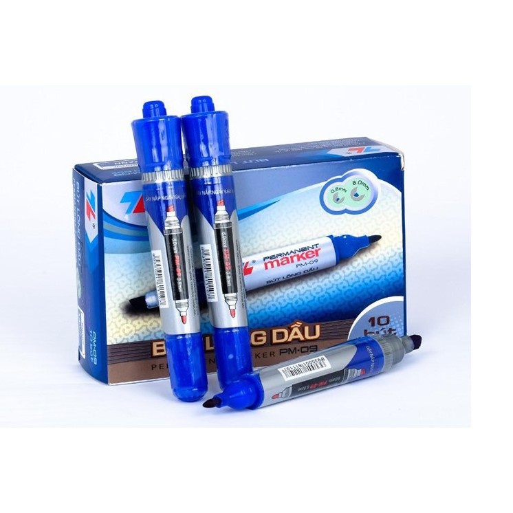 Bút lông dầu hai đầu Thiên Long PM-09 xanh [Chính Hãng] | Shopee Việt Nam