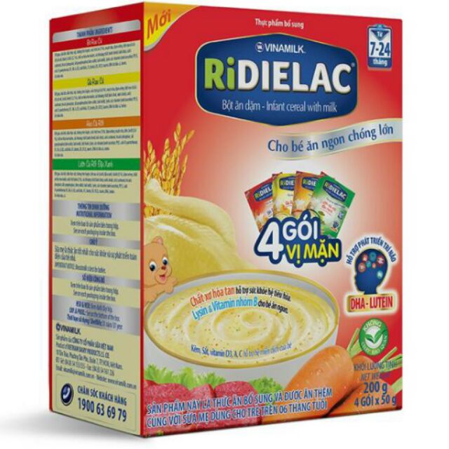 Bột ăn dặm Vinamilk RiDIELAC 4 gói vị mặn - Hộp 4 gói x 50g | Shopee ...