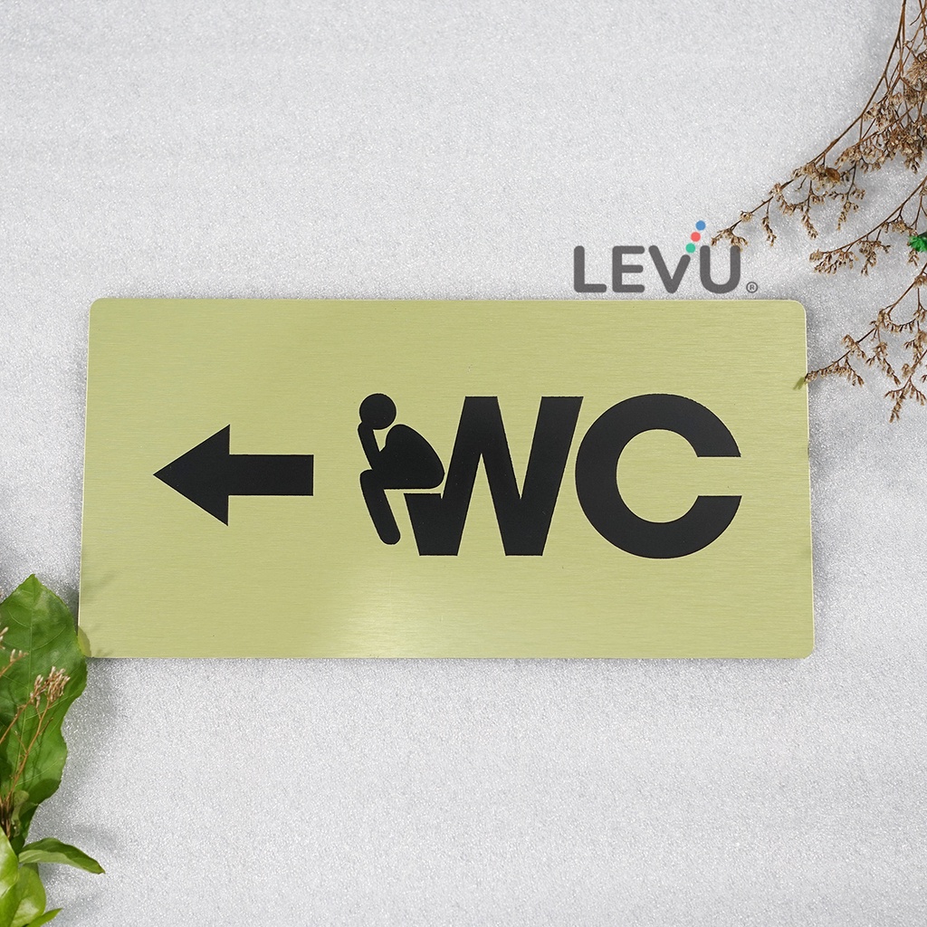 Bảng toilet có mũi tên chỉ hướng khu vực WC bằng nhôm alu | Shopee Việt Nam