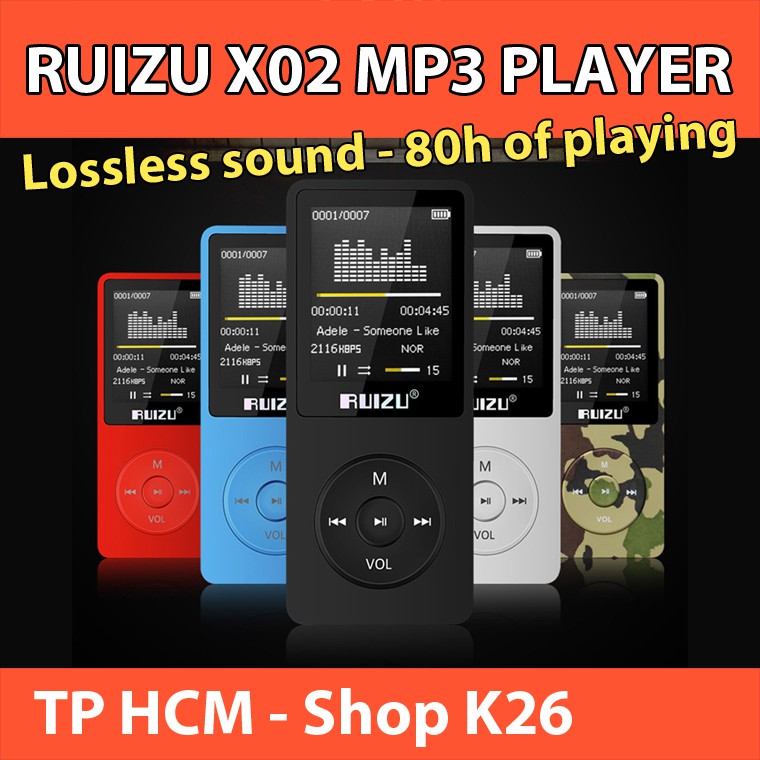 Máy Nghe Nhạc Lossless RUIZU X02 Kèm Tai Nghe HiFi | Shopee Việt Nam