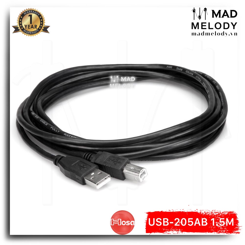 Hosa High Speed USB Cable USB-205AB (1.5m)(Type A - Type B) [Dây cáp ...