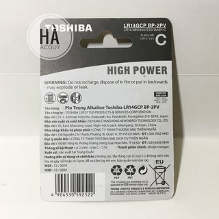 Pin trung Alkaline Toshiba, size C, LR14/1.5V vỉ 2 viên - Chính hãng ...