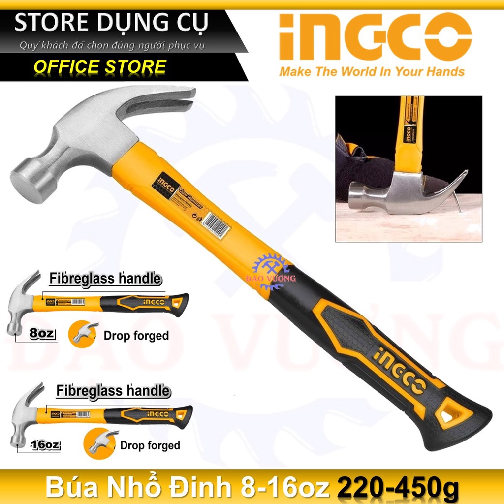 Búa nhổ đinh INGCO 220g 450g HCH80808 HCH80816 | Shopee Việt Nam