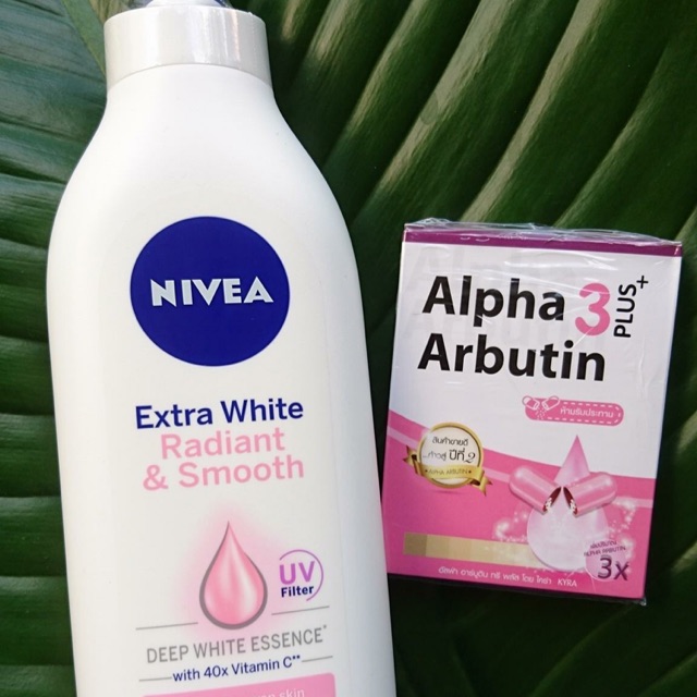 COMBO SỮa dưỡng thể NIVEA EXTRA WHITE + Viên kích trắng ALPHA COLLAGEN 3x ARBUTIN | Shopee Việt Nam