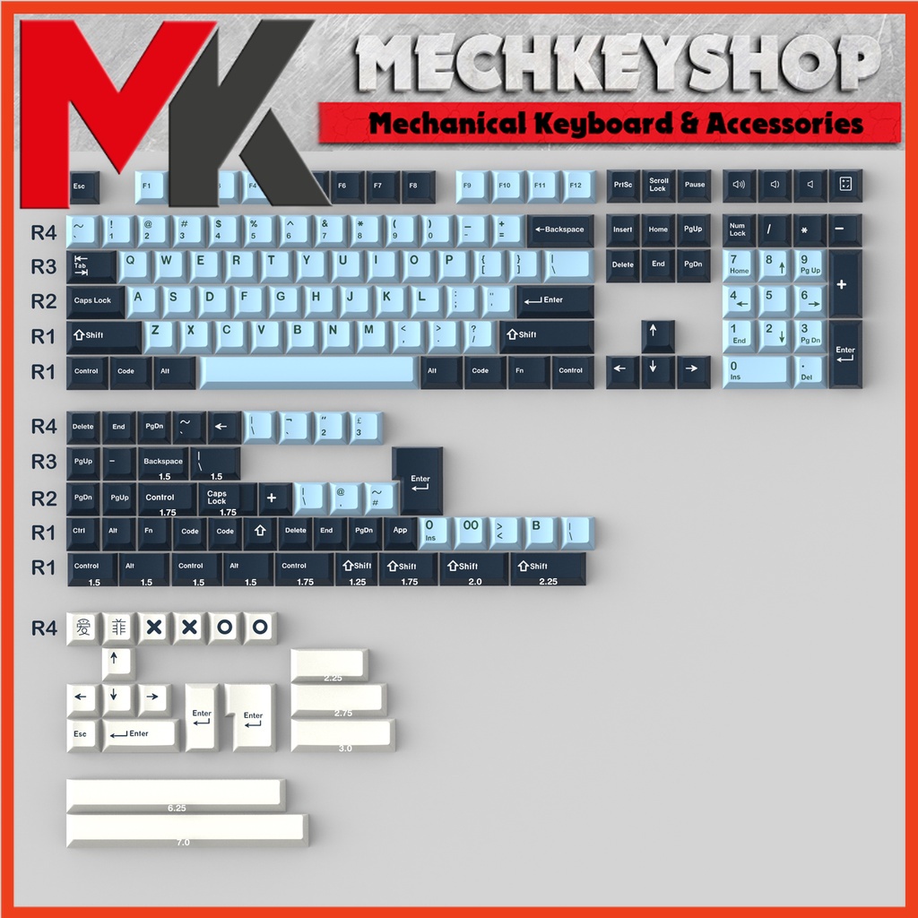 Bộ nút bàn phím keycap CMK Aifei Mizu ABS double shot | Shopee Việt Nam