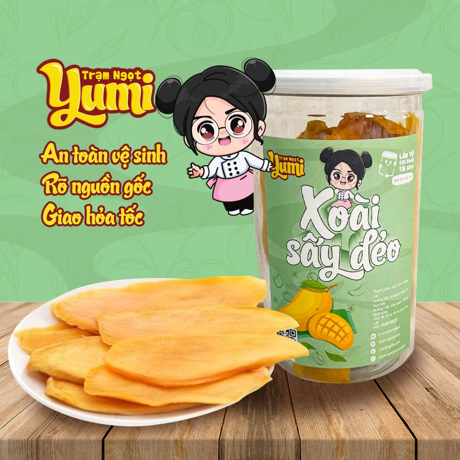 Xoài sấy dẻo Yumi, Hoa quả sấy chua ngọt, đồ ăn vặt Trái cây sấy dẻo ...
